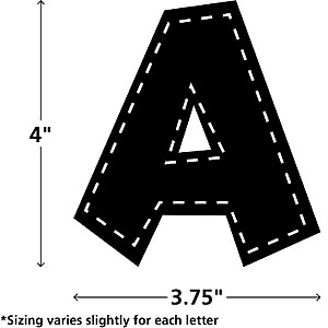 Teacher Created Resources Black Stitch 4" Fun Font Letters (TCR75150)