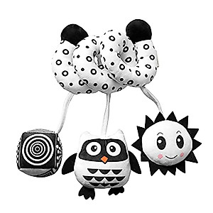 KAKIBLIN Crib Decorations Toy, Baby Crib Toy Hanging Decorations Plush Toys for Crib Bed Stroller Spiral Plush Toys Car Seat Travel Toy for Infant, Owl