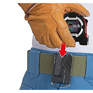 TAJIMA Tape Measure - 16ft/5m x 1in GS-Lock Measuring Tape with Compatible Clip & Horned Magnetic Hook - GS-MC16/5MBW