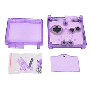Meijunter Replacement Housing Shell Case for Gameboy Advance SP GBA SP Console(Transparent Clear Purple)