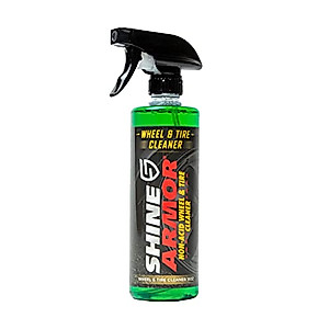 SHINE ARMOR Wheel Cleaner Tire Shine Spray for Car Detailing | Rim Cleaner & Brake Dust Remover Safe for Chrome Alloy Painted Powder Coated Wheels | Magnum Wheel Wash 16 Fl Oz