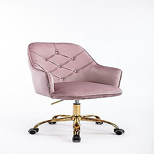 Velvet Swivel Shell Chair for Living Room,Office Chair, Modern Leisure Arm Chair Pink