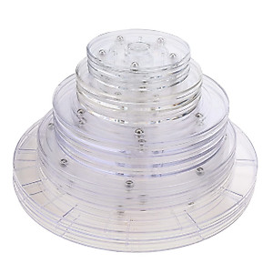 Kepfire 8 inch Acrylic Lazy Susan Turntable Clear Organizer Bearing Revolving Display Base Kitchen Pantry Cabinet Decorating Spice Cake Rack