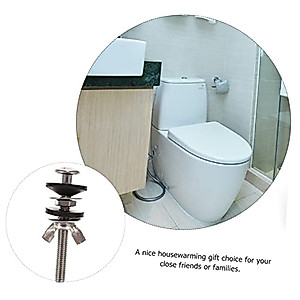 Angoily 4 Pcs Toilet Tank Screw Toilet Cover Nuts Toilet Hinges Screws Toilet Cover Screw Replacement Toilet Fixing Screws Closestool Accessories Toilet Screws M8 Rubber Toilet Lid Bolt