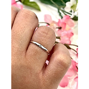 PERFECTJEWELZ Dog's Paw Print Stackable Ring 925 Sterling Silver 2.2mm Size 6