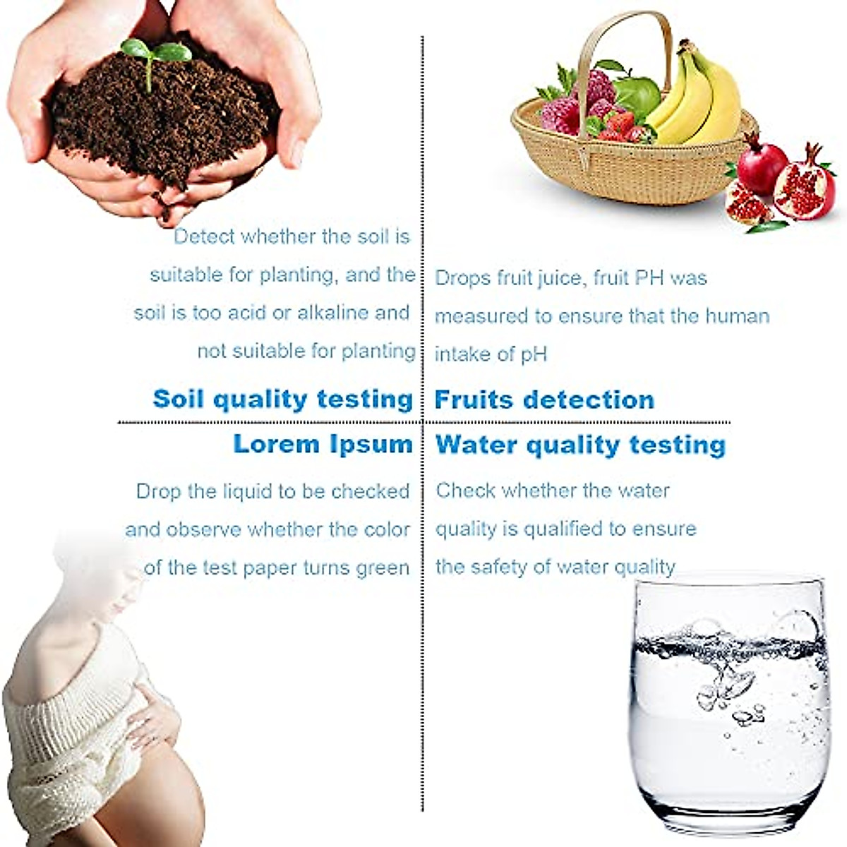 6 Packs pH.1-14 Litmus Strips Tester Paper, pH Test Strips, pH Extensive Test Paper for Water Saliva Urine Soil (6)