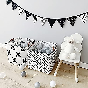 Kingrol 3 Pack Storage Baskets,13 x 13 x 13 Inch Large Collapsible Storage Bins with Handles for Closet Shelves Organizer, Decorative Baskets for Home, Office, Nursery, Laundry