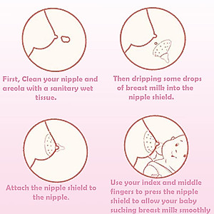 YIYEE Nipple Shields for Nursing Newborn 2 Count, Upgraded for Protecting Inverted & Sore Nipples, Assisting Latch Difficulties, Great for Breastfeeding Mothers, Carrying Case Included