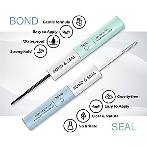 FLOMAZE Lash Bond and Seal DIY Eyelash Extension Glue Super Strong Hold Eyelash Adhesive Sensitive Waterproof, Gentle Formula Latex-Free Eyelash Glue