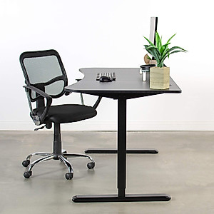 VIVO Electric Height Adjustable 63 x 32 inch Memory Stand Up Desk, Rustic Vintage Brown Table Top, Black Frame, Touch Screen Preset Controller, 2E Series, DESK-KIT-2EBN