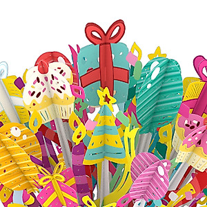 Lovepop Birthday Cake Bouquet, 10.25 x 7.5”-3D Paper Flower Greeting Card - Birthday Bouquet, Paper Flower Pop Up Bouquet Card, Floral Birthday Card, Pop Up Birthday Card