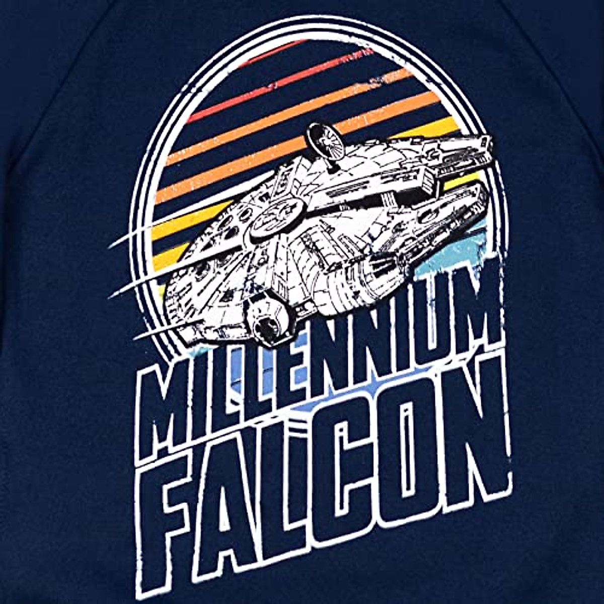 STAR WARS Millenium Falcon Little Boys Fleece Pullover Hoodie Navy 7-8
