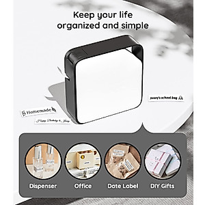 Vixic Label Maker Machine D1600, Portable Bluetooth Label Maker and Printer, Mini Sticker Labeler Compatible with Android & iOS Phone for organizing, Easy to Use Inkless Rechargeable, White-Black