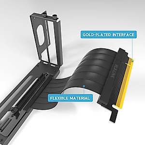 IBEST IMPETUS Vertical GPU Mounting Bracket Graphics Card Holder Kit with PCIE Riser Cable 90 Degree Right Angle 25cm Black