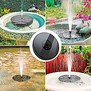 Solar Fountain Full Glass Panel with Battery, 2022Upgrade 3W Solar Powered Bird Bath Fountain with LED Light 8 Nozzle 4 Fixer, Floating Solar Fountain Pump for BirdBath Pond Pool Garden Outdoor