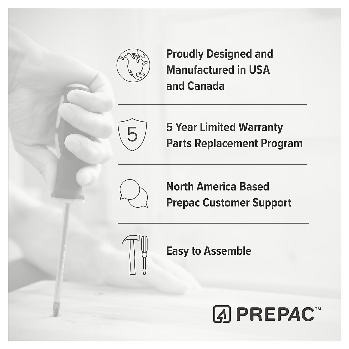 Prepac Sonoma Superior 5-Drawer Chest for Bedroom - Spacious and Stylish Chest of Drawers, Measuring 17.75"D x 31.5"W x 44.75"H, In White Finish