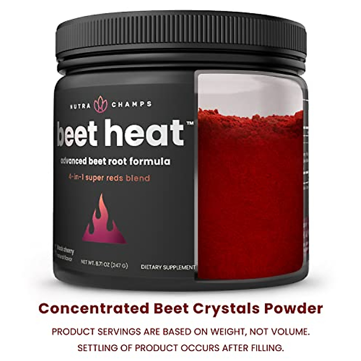 Beet Root Powder Circulation Supplement | Superfood Powder Nitric Oxide Supplement with Beetroot Juice, Super Reds Powder & Grape Seed Extract | No Sugar Beet Supplement