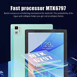 FOLOSAFENAR 4G Tablet, 5G WiFi Octa Core Processor Night Reading Mode Dual Speakers 100-240V HD Tablet for Travel for Android 12 (US Plug)