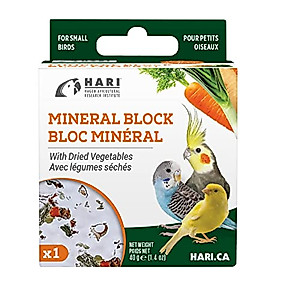 Hari Mineral Block for Birds with Dried Vegetables, Calcium Supplement Bird Treat