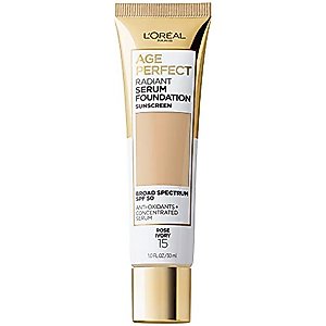 L'Oreal Paris Age Perfect Radiant Serum Foundation with SPF 50, Rose Ivory, 1 Ounce