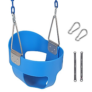 RedSwing Heavy-Duty High Back Half Bucket Toddler Swing Seat with Coated Swing Chains and Safety Strap