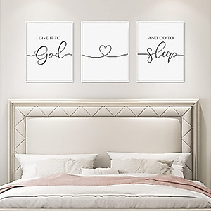 Give It To God And Go To Sleep Sign, Above Bed Wall Decor, Master Bedroom Signs, Bedroom Wall Art, Inspirational Decor, Signs Above Bed, Bedroom Decor, Unframed (11x14 inch)