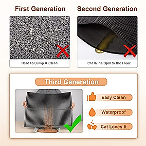 Cat Litter Mat for Kitty Litter Box: Kitty Litter Mats - Litter Pad - Pet Mats for Floor - Kitty Litter Rug - Washable Litter Mat -Cat Supplies for Indoor Cats (XL Large 31X24 ", Grey)