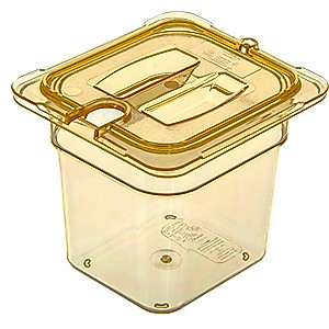 Carlisle FoodService Products 3088513 StorPlus High Heat Food Pan, 6" Deep, Sixth Size, Amber