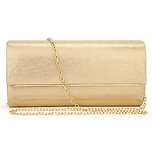 Fateanuki Women’s Evening Clutches Cross Body Bags for Women Glitter Clutch Purses for Wedding Party Bridesmaids Handbag (Gold)