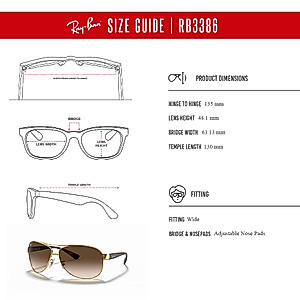 Ray-Ban RB3386 003/8G 67M Silver/Grey Gradient Round Sunglasses For Men For Women + BUNDLE with Designer iWear Eyewear Kit