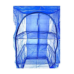 FaFaVila 15.7inch Blue 3 Layer Non-Toxic Nylon Netting Collapsible Mesh Hanging Drying Dry Rack Net Food Dehydrator Receive Storage Carrying Bag (40x40cm/15.7x15.7inch, Blue)