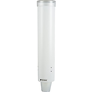 Carlisle FoodService Products C3165WH Medium Pull Type Water Cup Dispenser, Fits 4 to 10 oz Cone and Flat Bottom Cups, 16" Tube Length, White