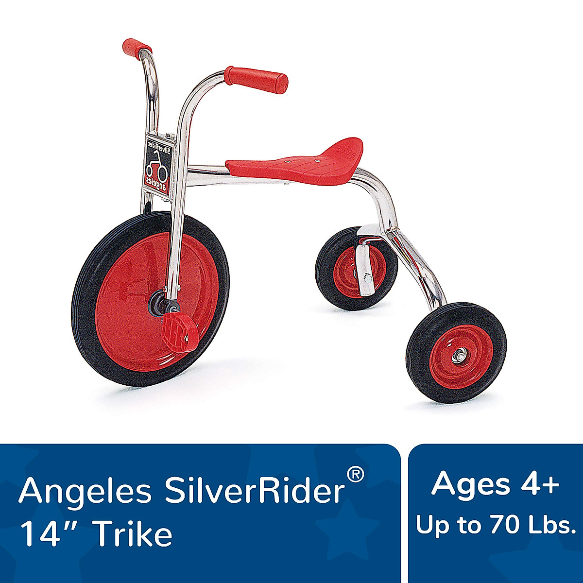 Children's Factory SilverRider Toddler 14" Tricycle, Big 3 Wheel Kids Trike, Girls/Boys Outdoor Play Equipment, Homeschool/Daycare/Preschool, SIL/Blk