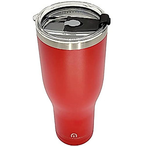 40 oz Tumbler Stainless Steel Double Wall Vacuum Insulated Tumbler With Spill Proof Lid and Straw (Red)