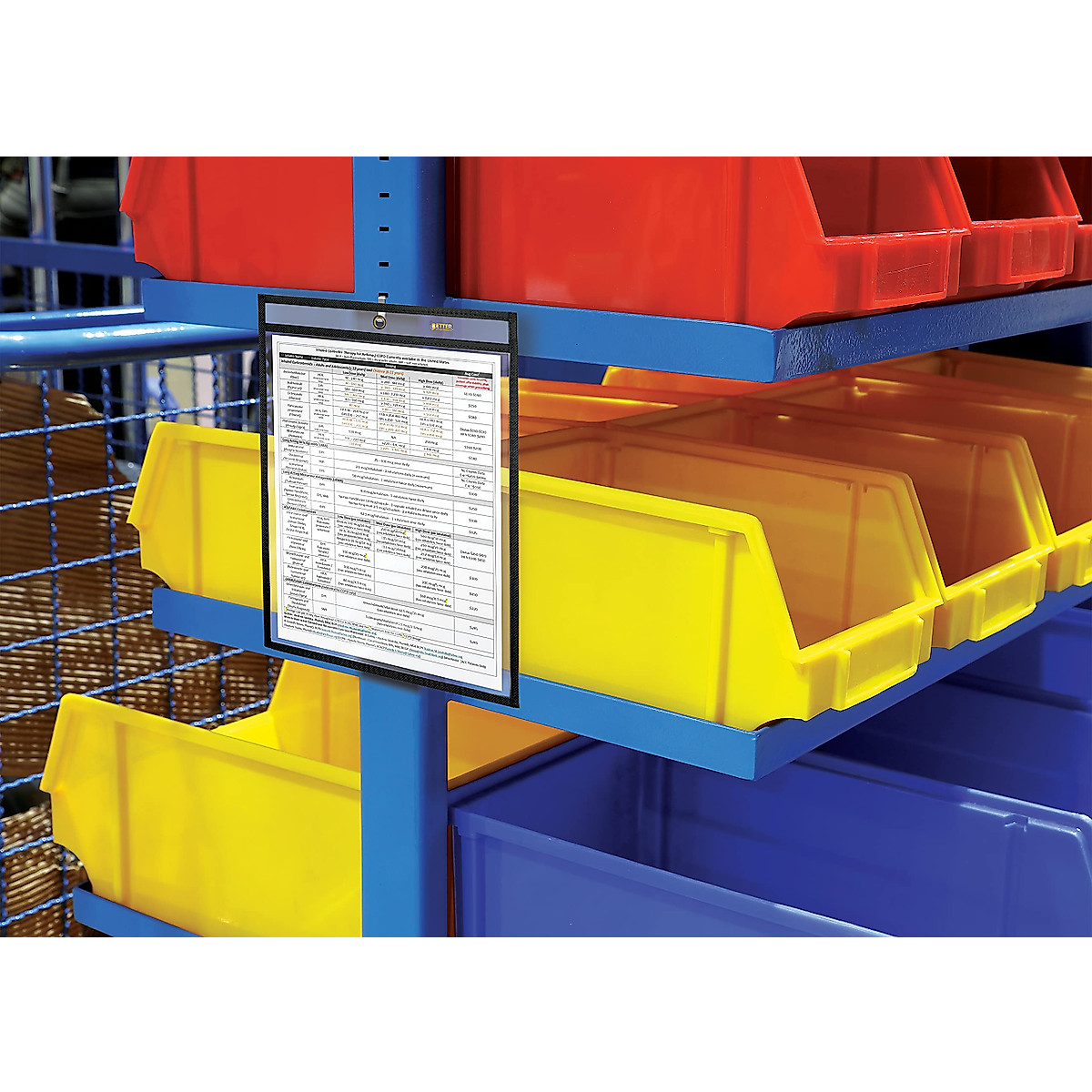 Shop Ticket Holders, 9 x 12 Inches, Both Sides Clear, Stitched Black Edge Trim, by Better Office Products, 25 Pack