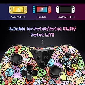 Wireless Pro Controller Compatible with Nintendo Switch Controller, Compatible with Nintendo Switch/Switch Lite/Switch/PC OLED Controller for Switch with Wake-up, Turbo Vibration and Programmable Function