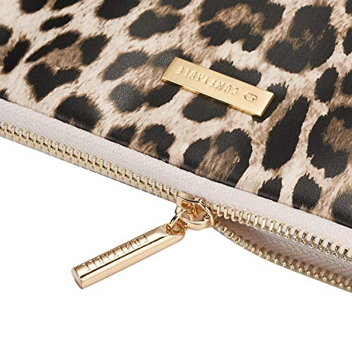 Comfyable Tablet Sleeve Compatible for iPad Pro 12.9 inch M2 M1 6th 5th Generation 2022-2018 & Smart/Magic Keyboard w/Pencil Holder, Waterproof Zipper Case, Leopard