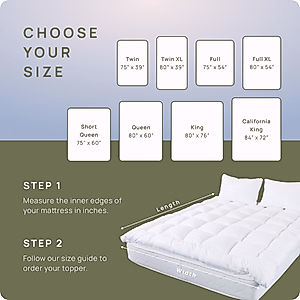 Plush Extra Thick Short Queen Mattress Topper for RV Camper(60x75 Inches), Cooling & Soft Pillow Top Mattress Topper with Cotton Cover, Overfilled Mattress Pad Cover for Firm Mattress