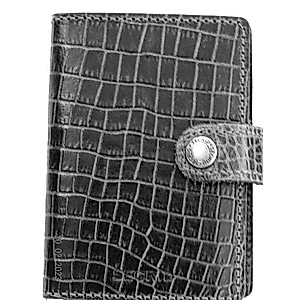 Secrid mini wallet leather amazon black, Very Slim Credit Card Wallet / with RFID protection, with one click all cards slide out gradually