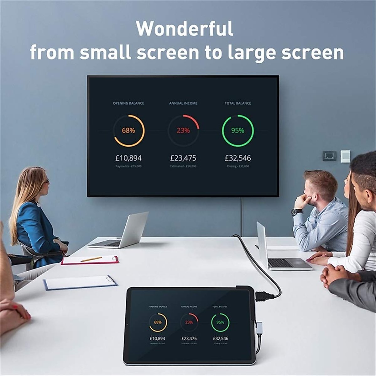USB C HUB, USB 3.0 Type C HUB to HDMI, 5 Gbps High Speed Multiple Port USB Type-C to HUB with PD, SD, TF Card Reader, Audio, for IP Tablet Pro, MacBook, Laptop,etc