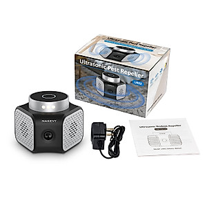 NAKEVY Plug in Rodent Repellent Indoor Pest Repeller Squirrels Mouse Deterrent Rat Control with Ultrasound Impulse LED Flashlights Predator Sounds for Home Attic Garage RV Silver