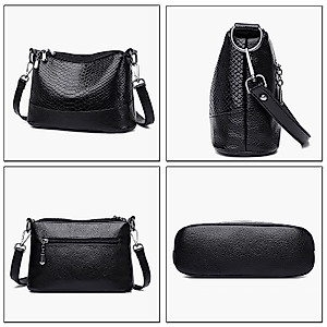 Crossbody Bags for Women Fashion Full Grain Pure Leathe Sling Bag Removable Straps Anti-Theft Zipper Top-Handle Bags Wallets