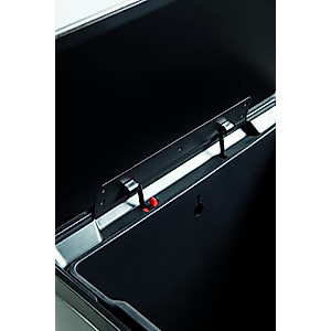 Rubbermaid Stainless Steel Metal Step-On Trash Can for Home and Kitchen, Charcoal, 12 Gallon, 2112520