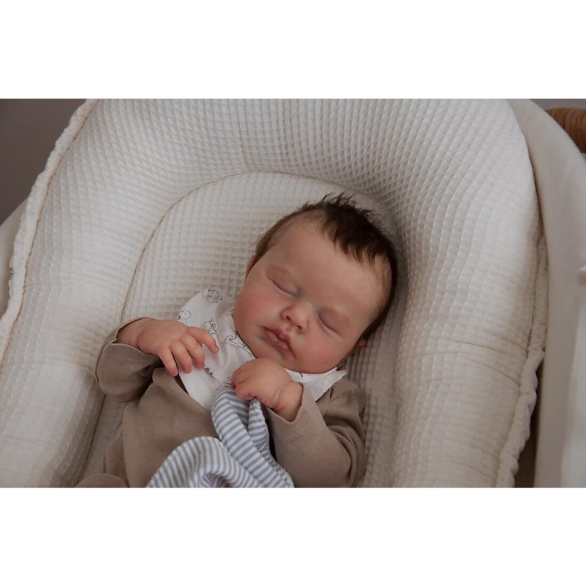 RXDOLL Sleeping Newborn Baby Dolls Boy 20 inch Realistic Reborn Baby Dolls That Look Real Life Baby Dolls Soft Weighted Body Lifelike Reborn Dolls with Hand-Rooted Hair