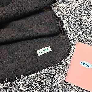 CAI TENG Fleece Throw Blankets Lightweight Warm for Soft Cozy Pet-Friendly Bulk Fleece Blanket Solid for Home, Bed, Sofa, Dorm, Office, Gifts, Outdoor (Black, Pack of 6-50 x 60 inch)