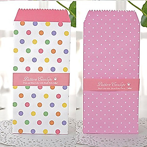SCStyle 50 Pack Colored Envelopes 3.35 x 6.89 Inches 10 Unique Design Cute Coin invitation Gift Card Postcard Colorful Envelopes