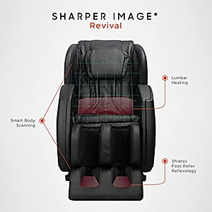 Sharper Image Revival Massage Chair, Featuring Zero-Gravity Recliner, Lumbar Heat, and 4-Node Massage Robot, Tapping, Kneading, Roller Massaging Techniques