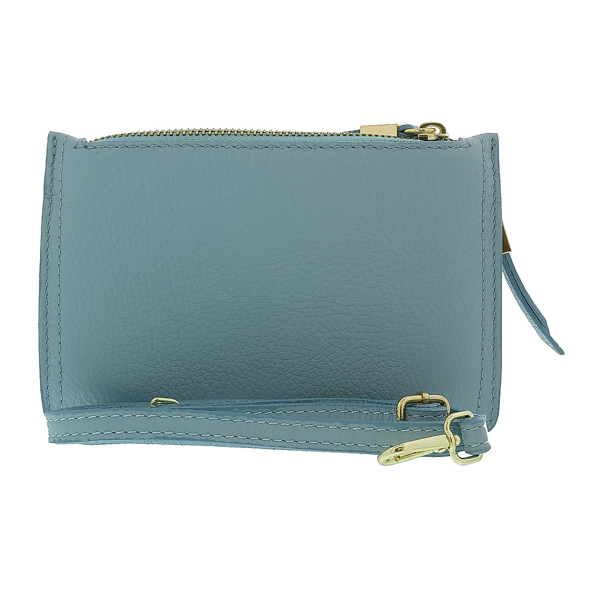 Pierre Cardin Light Blue Leather Small Structured Square Crossbody Bag for womens