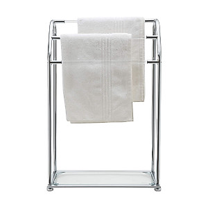 Organize It All 3 Bar Bathroom Towel Drying Rack & Holder with Shelf , Chrome, 62443W-1