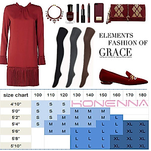 HONENNA Women's Control Top High Elastic Soft Opaque Pantyhose Tights, 1 Pair Pink L-XL